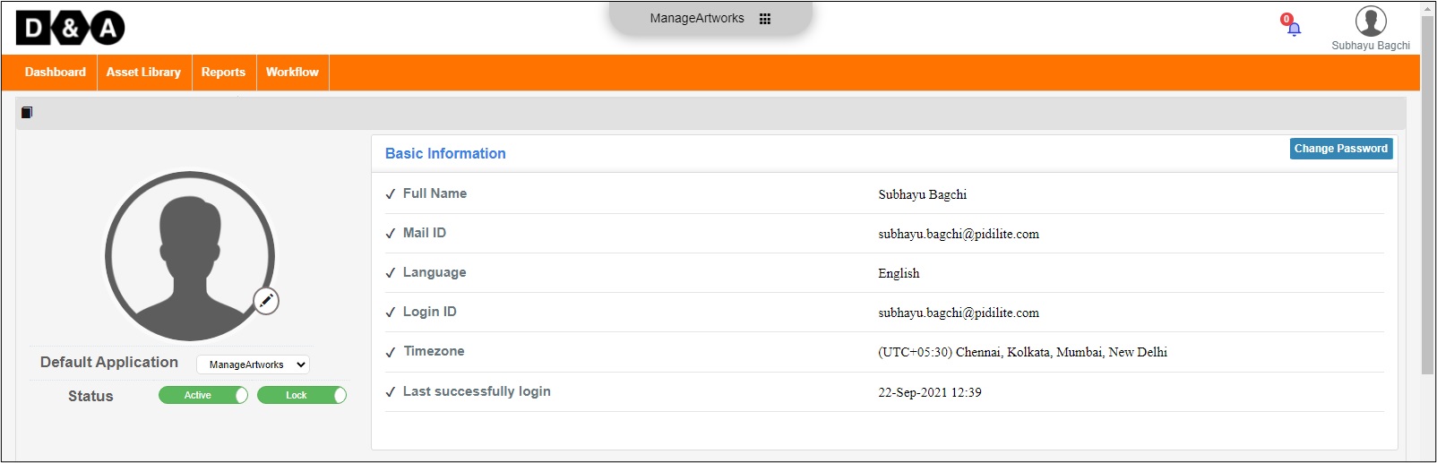 User Profile and Settings | ManageArtworks